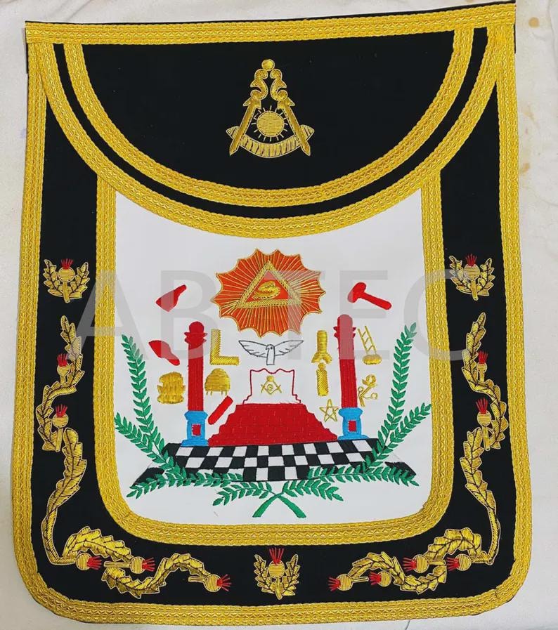 Masonic Traditional Past Master Round Apron Bullion Hand Embroidered - Etsy