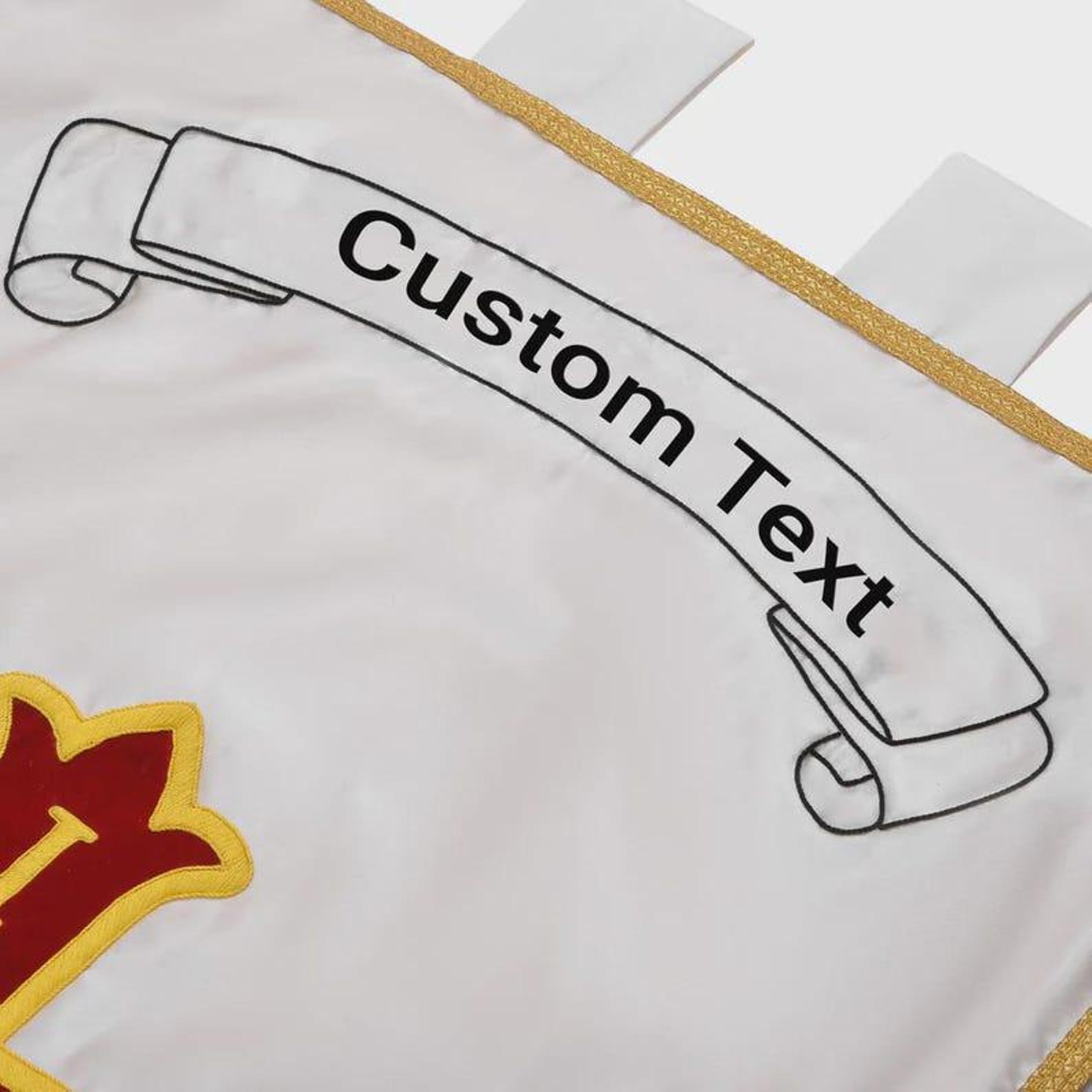Custom Masonic Red Cross Banner: Gold Embroidered, Machine Embroidered ...