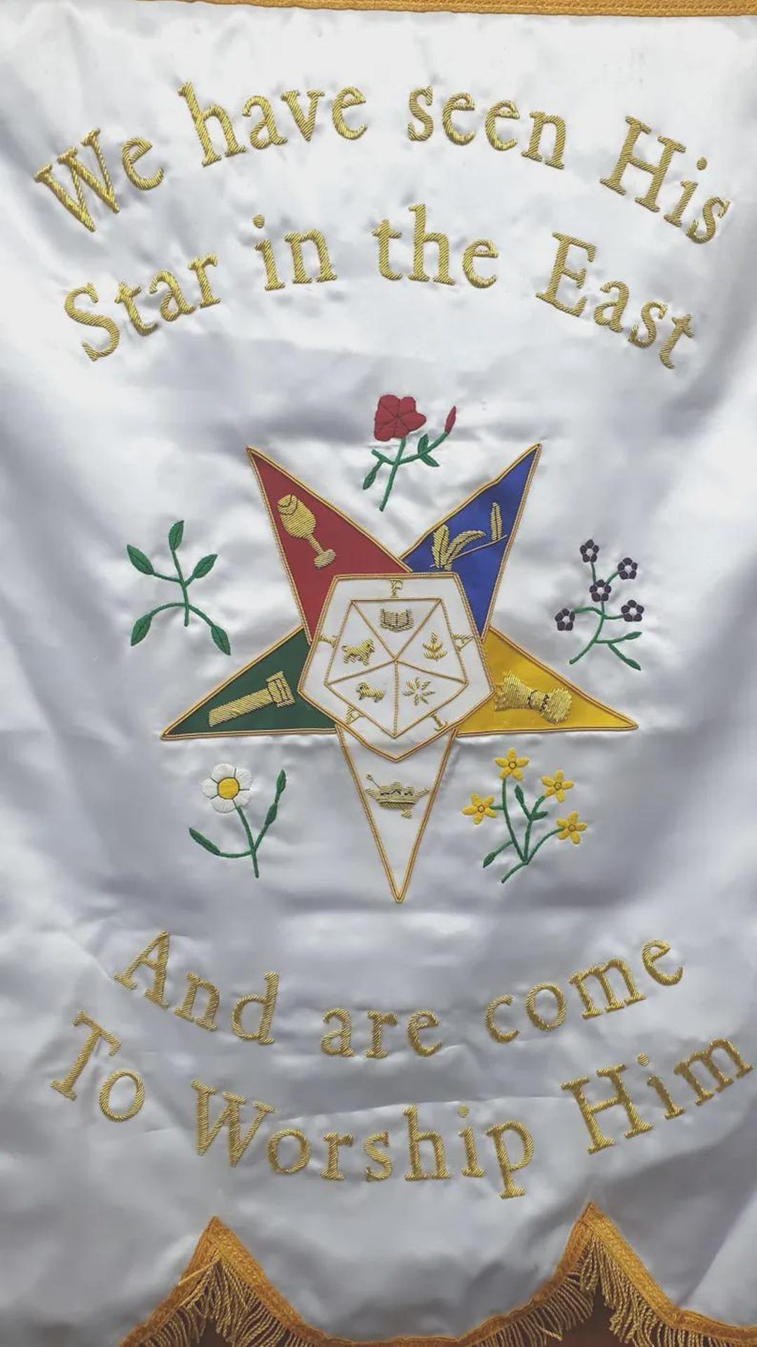 Order of the Eastern Star (OES) Signet Banner Fully Machine Embroidery ...