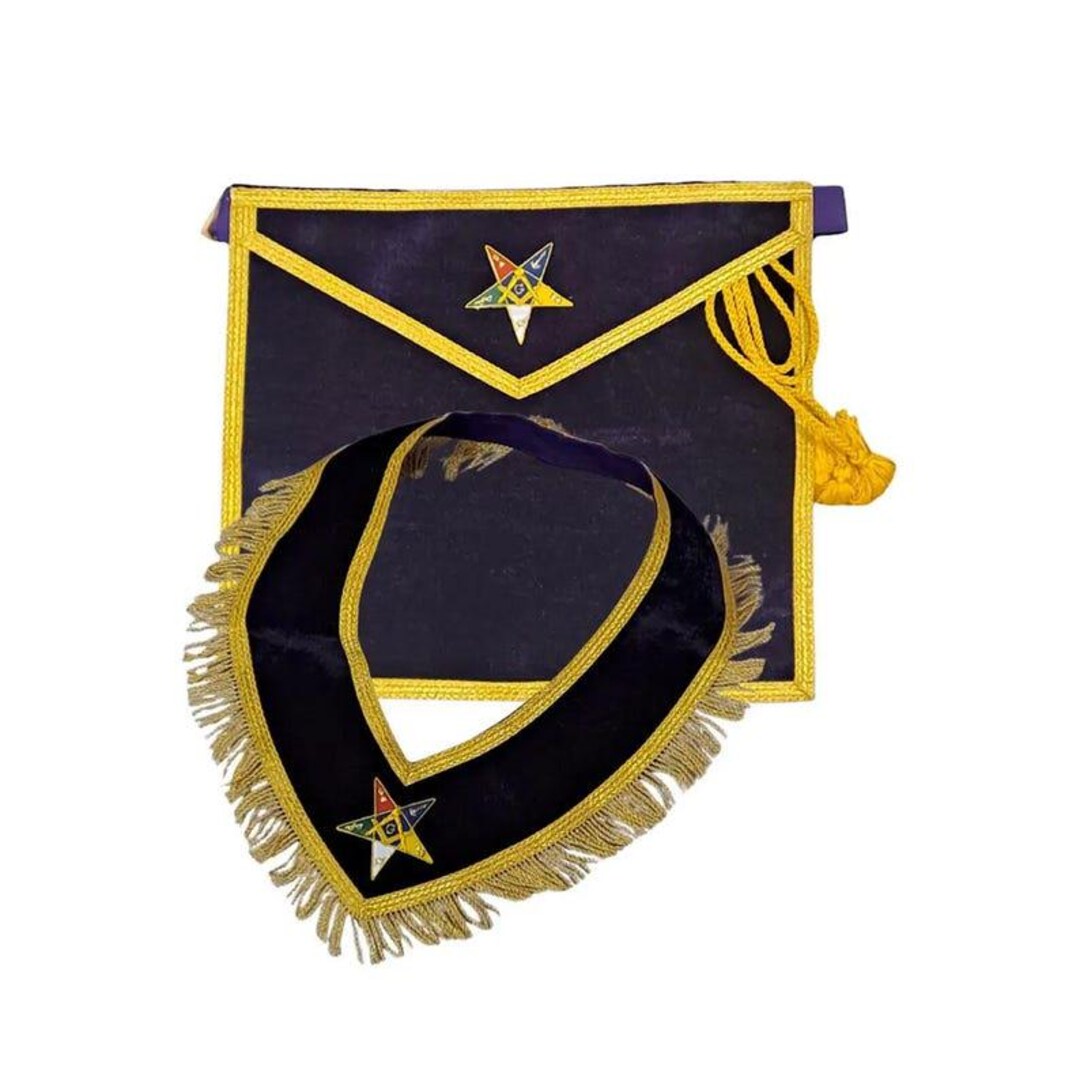 Masonic OES Hand-embroidered Apron & Collar Set – Worthy Patron/matron ...