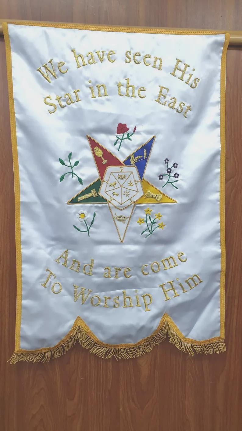 Order of the Eastern Star (OES) Signet Banner Fully Machine Embroidery ...