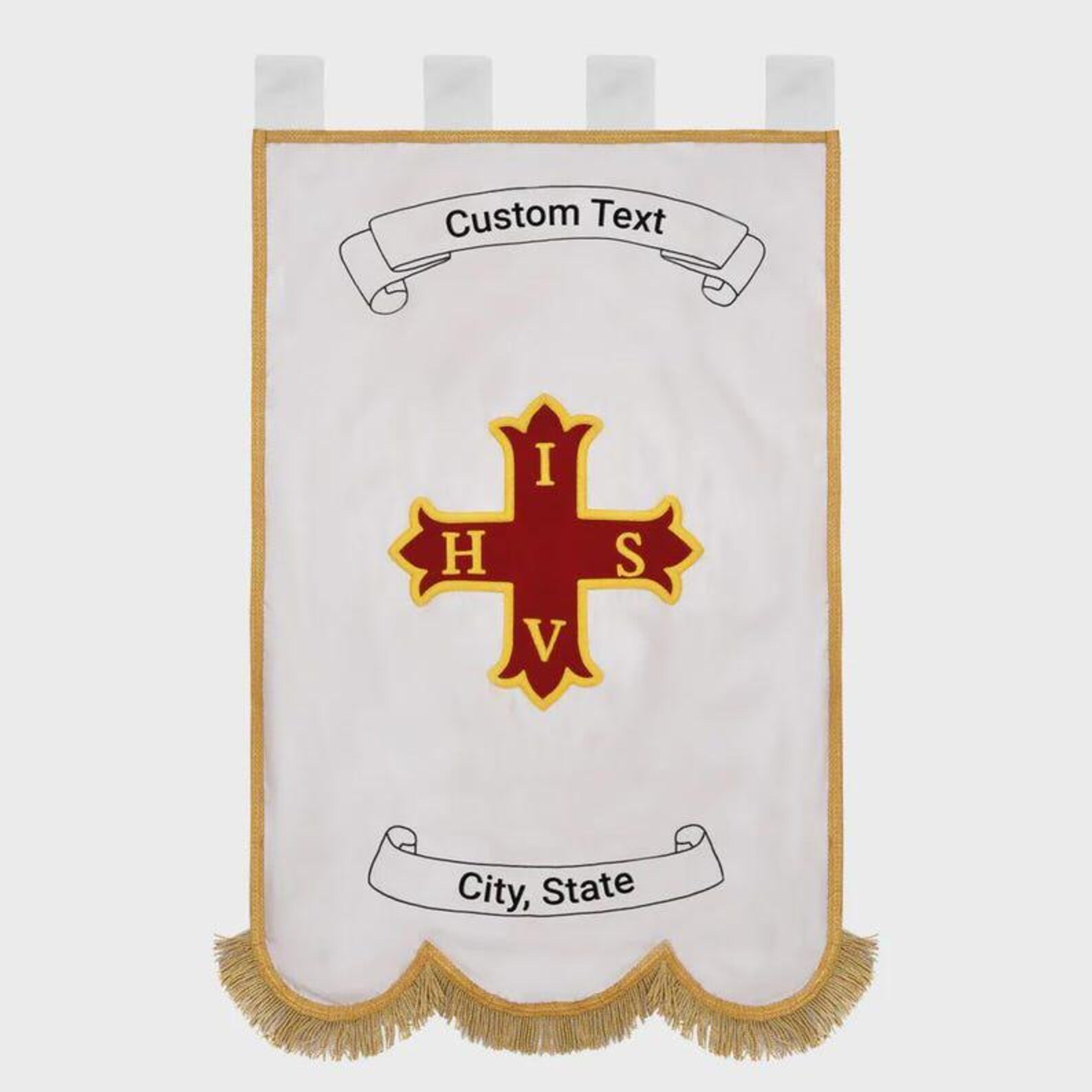 Custom Masonic Red Cross Banner: Gold Embroidered, Machine Embroidered ...