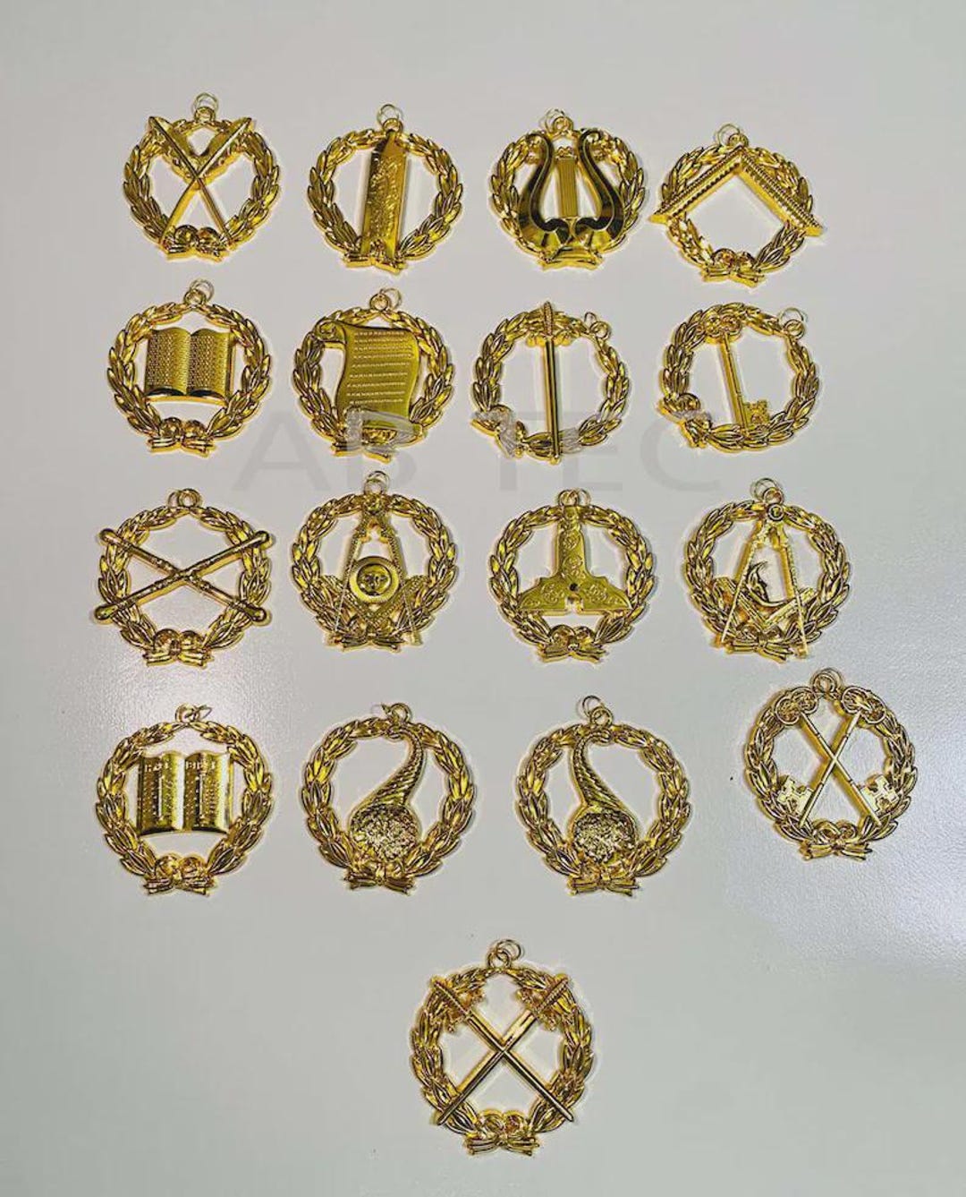 Gold-plated Masonic Officer Jewels Set Blue Lodge Regalia - Etsy