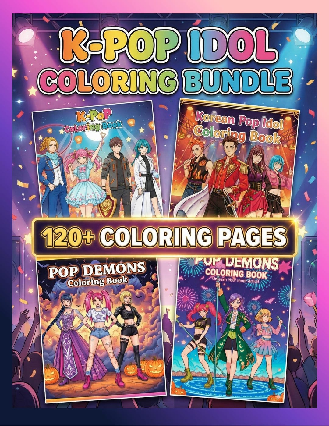 K-pop Idol Anime Coloring Pages Bundle (PDF) - Etsy UK