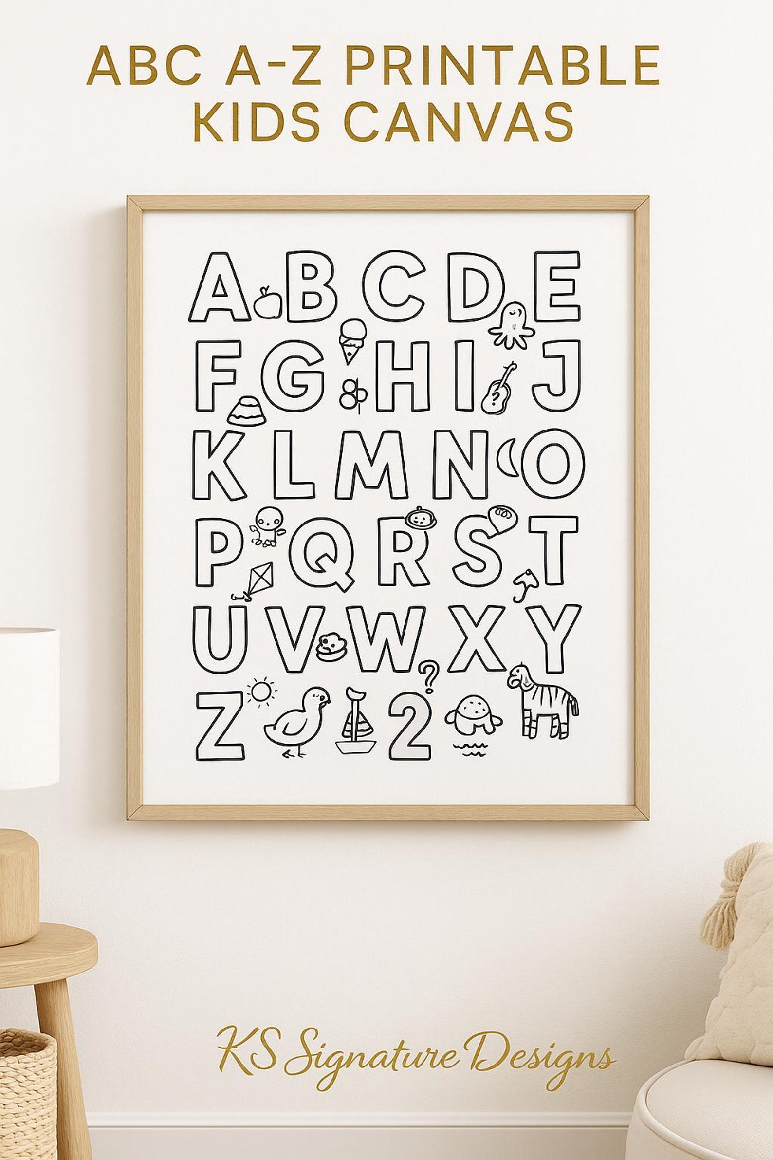 Kids ABC Coloring Page | Printable Alphabet Outline (digital Download ...