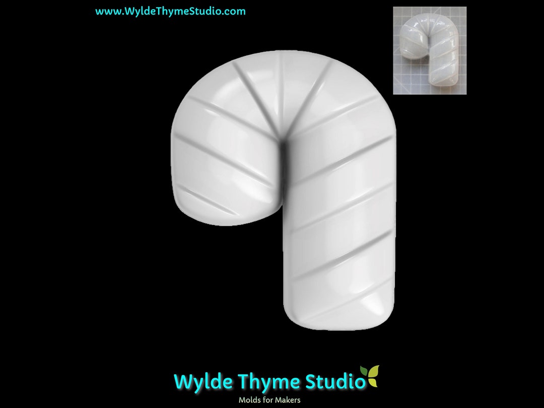 Candy Cane Mold - 3.50" Craft Mold | Soap Mold | Resin Mold | Chocolate ...