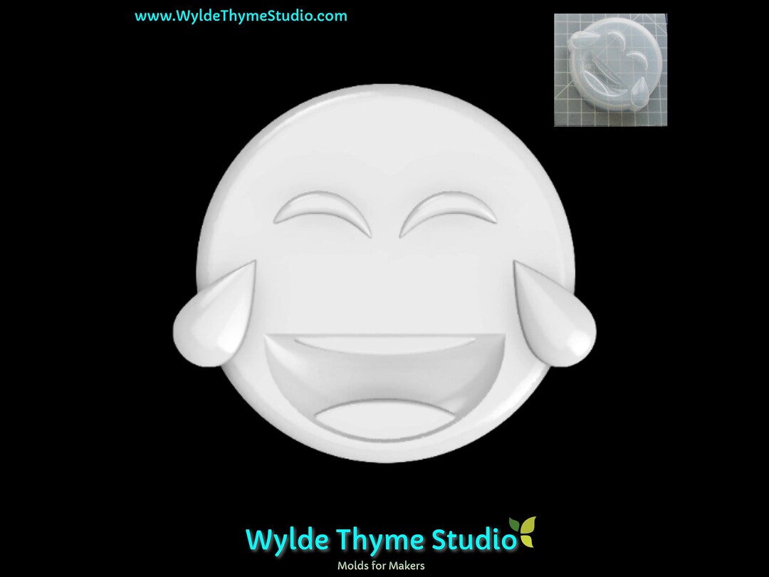Emoji Mold Laughing Tears - 3.60" Craft Mold | Soap Mold | Resin Mold ...