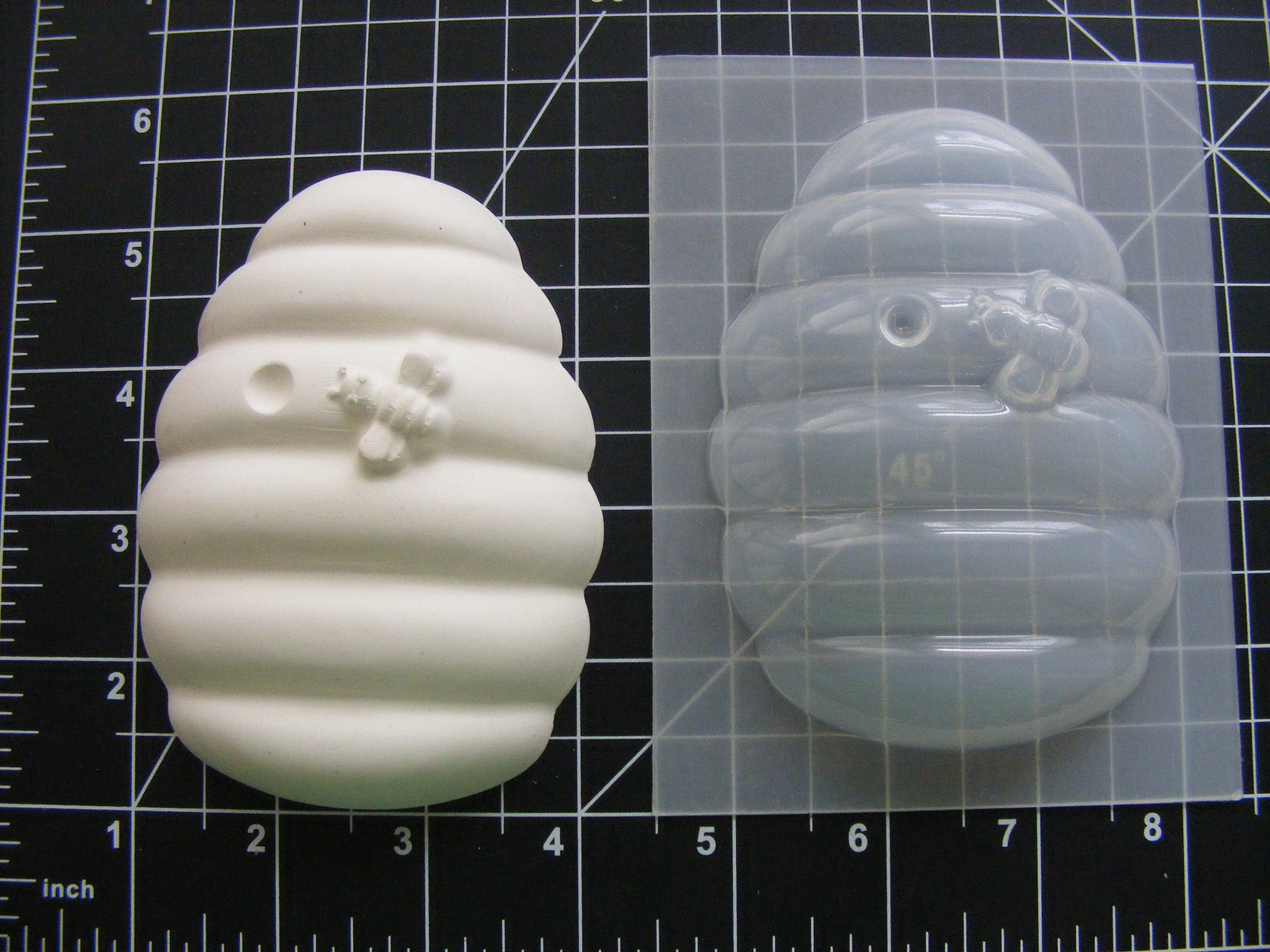 Beehive & Bee Mold - 4.30" Plastic Mold | Soap Mold | Resin Mold ...