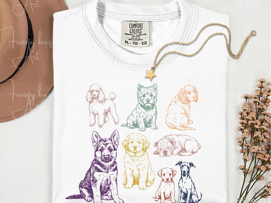 Vintage 90s Tattoo Dogs SVG PNG Bundle, Retro Dog Breeds Art, Y2K ...