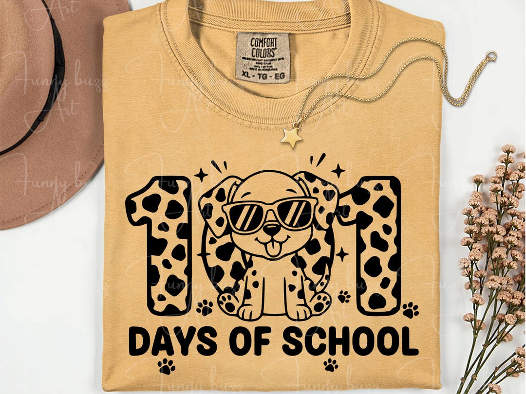 101 Days Dalmatian Dog SVG PNG, Funny Kindergarten School Teacher Gift ...