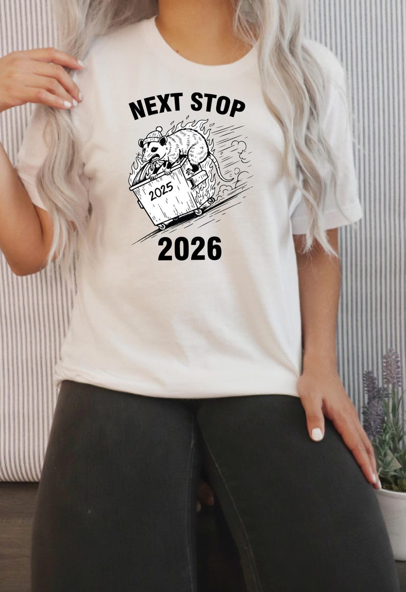 Next Stop 2026 Funny New Year Illustration – 2025 Dumpster Fire Cartoon ...