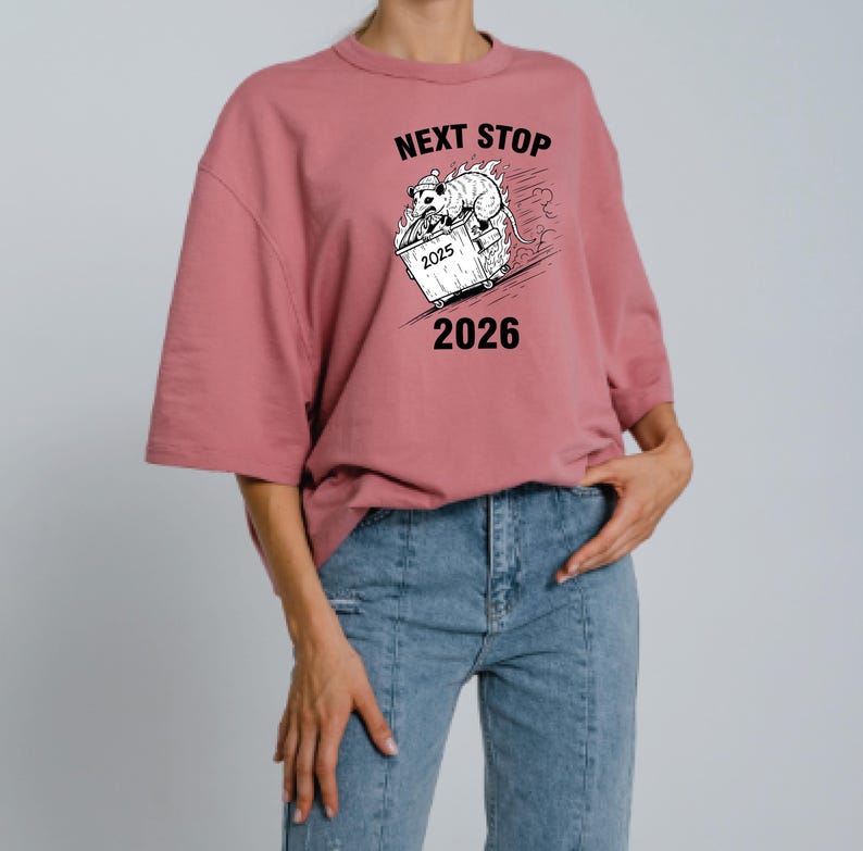 Next Stop 2026 Funny New Year Illustration – 2025 Dumpster Fire Cartoon ...