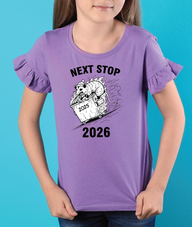 Next Stop 2026 Funny New Year Illustration – 2025 Dumpster Fire Cartoon ...