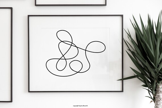Abstract Line Art Printable Abstract Line Drawing Black | Etsy