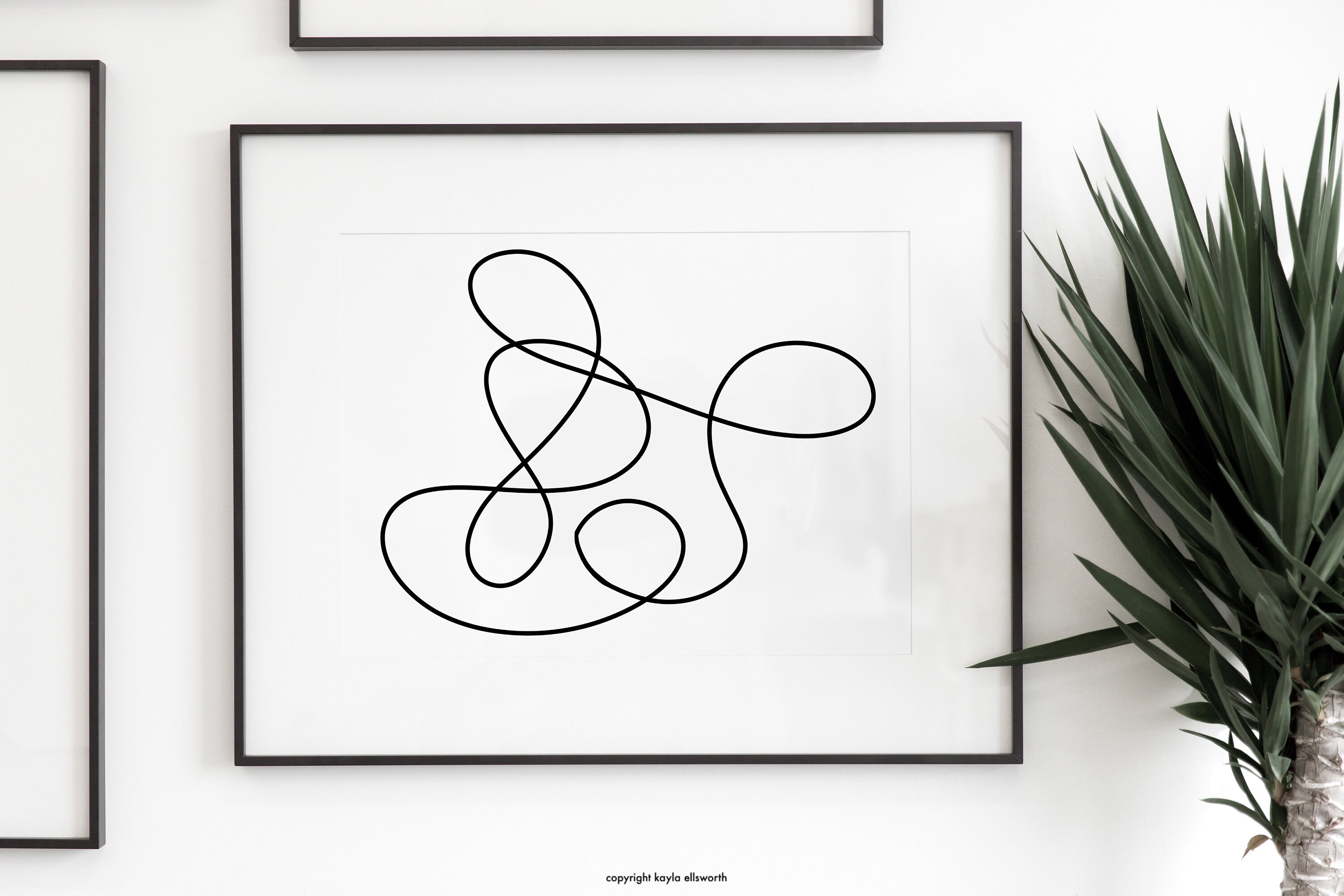 Abstract Line Art Printable | Abstract Line Drawing | Black and White ...