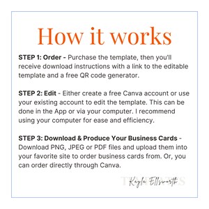 Colorful Business Card Template With QR Code, Tagline, Instant Download ...