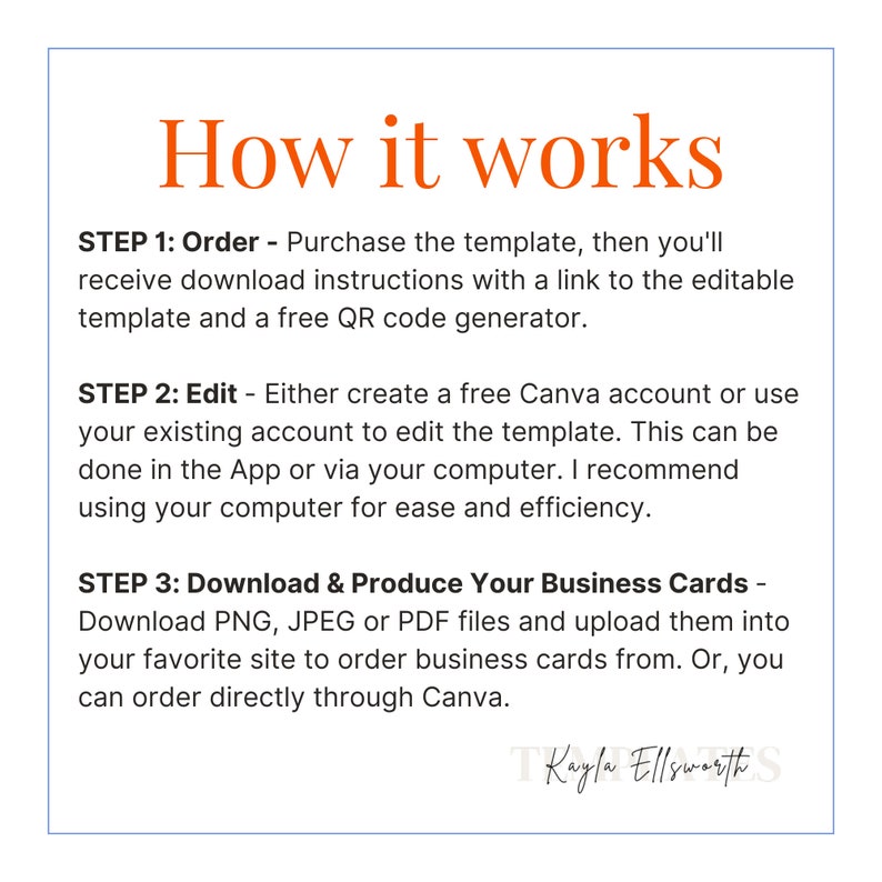 Colorful Business Card Template With QR Code, Tagline, Instant Download ...