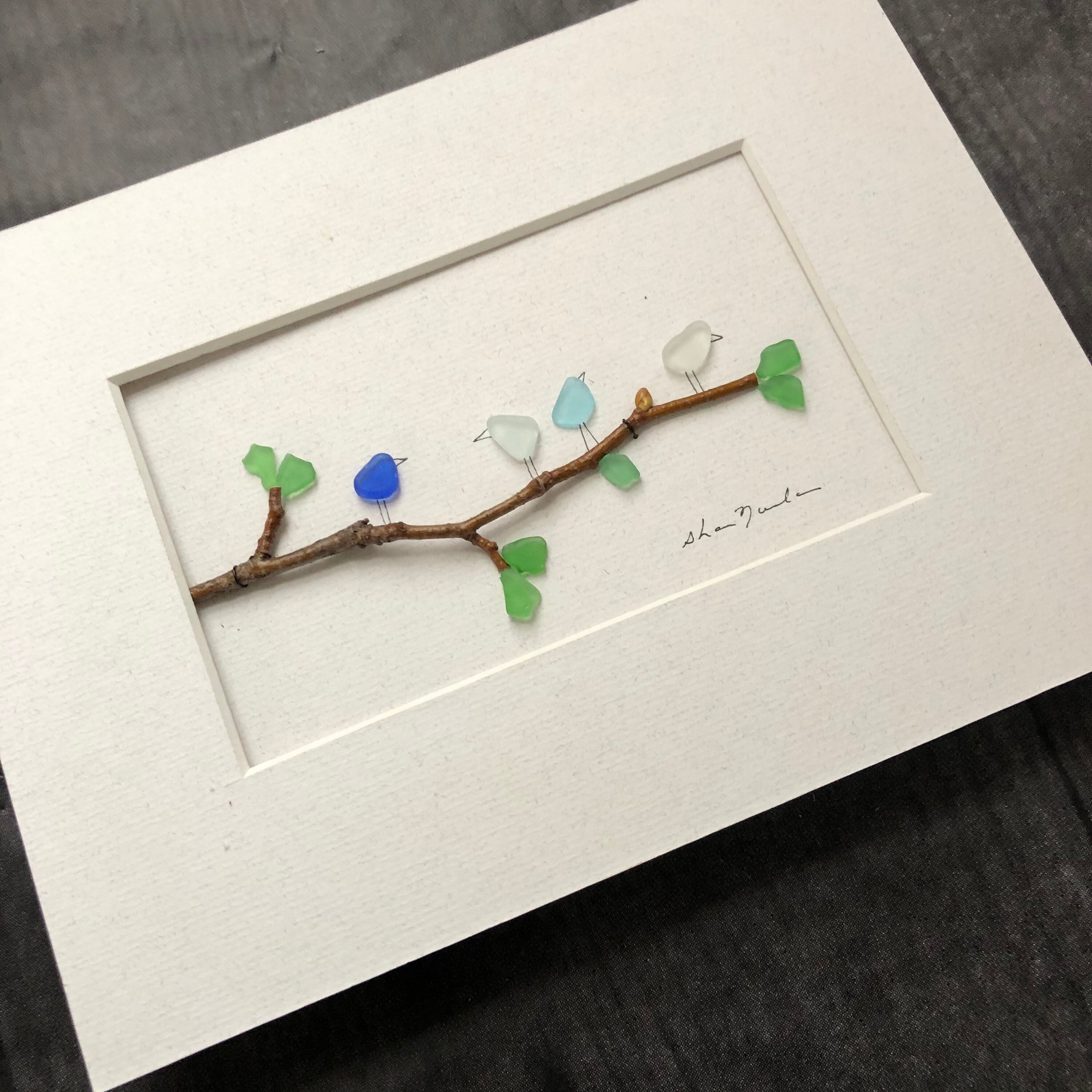 6 by 8 Sharon Nowlan Original Art Family of four Pebble Art | Etsy