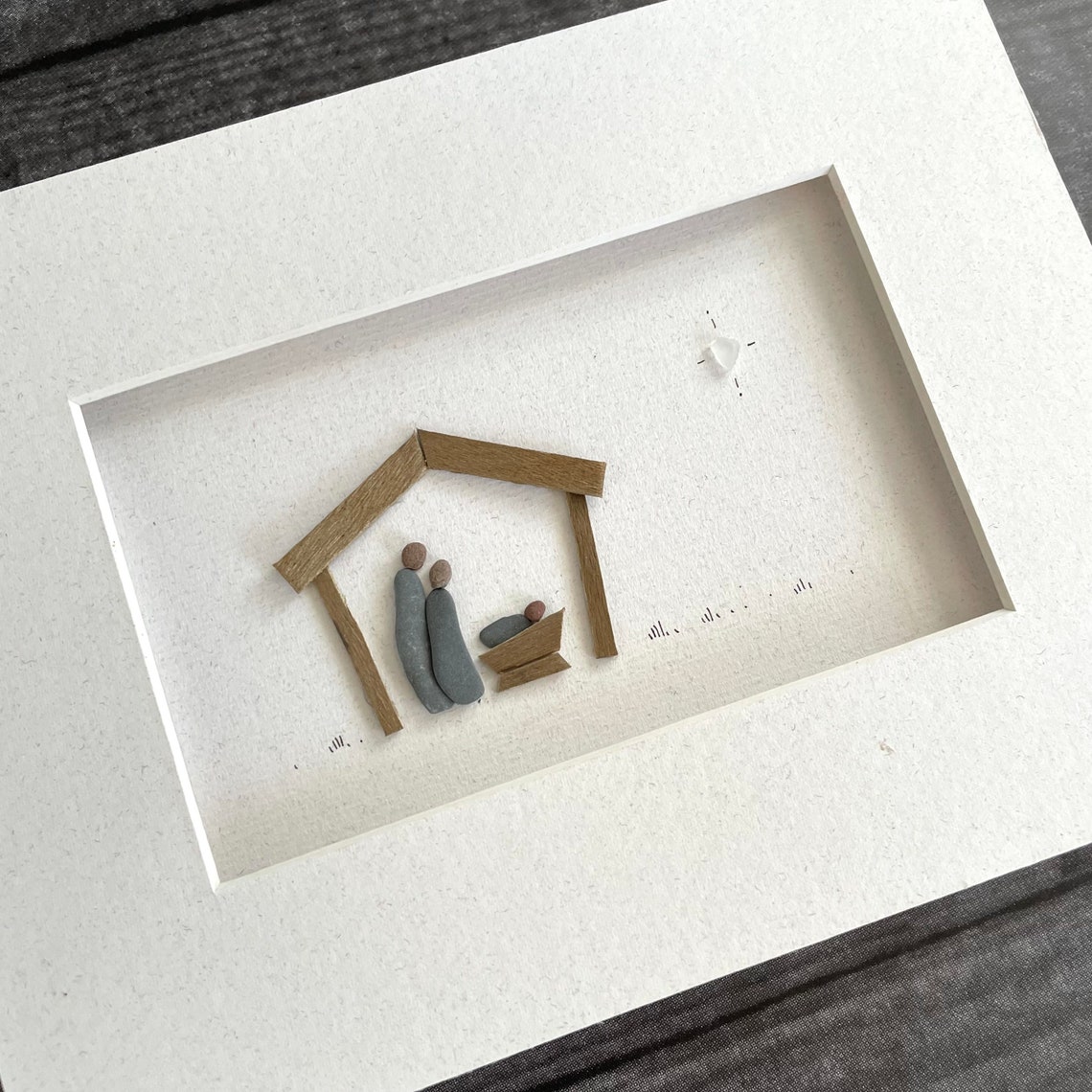 Nativity Pebble Art 6 by 8 Sharon Nowlan - Etsy