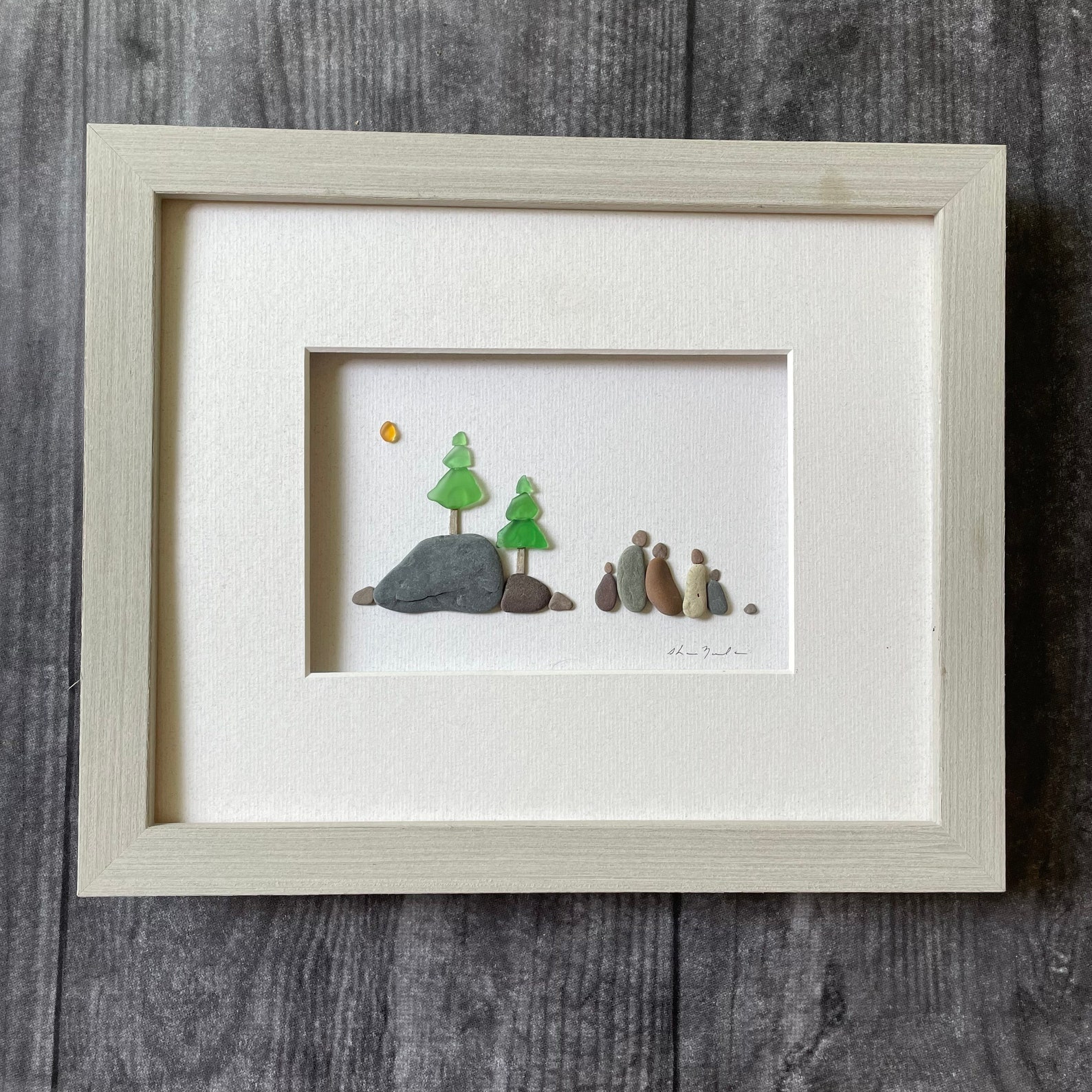 Pebble Art 8 by 10 Sharon Nowlan Original Couple With Three - Etsy