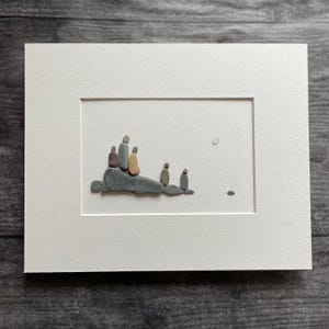 8 by 10, Pebble Art, Sharon Nowlan, Family of Five - Etsy