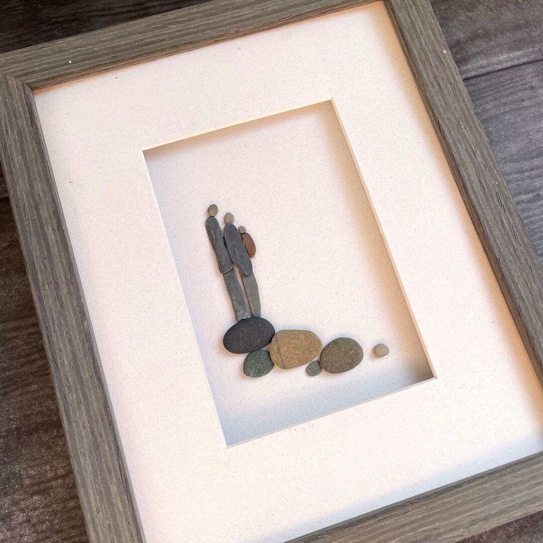 Pebble Art 8 by 10 Sharon Nowlan Family of Three - Etsy