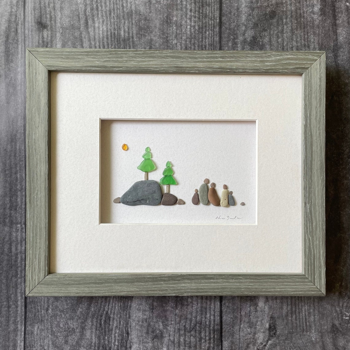 Pebble Art 8 by 10 Sharon Nowlan Original Couple With Three - Etsy