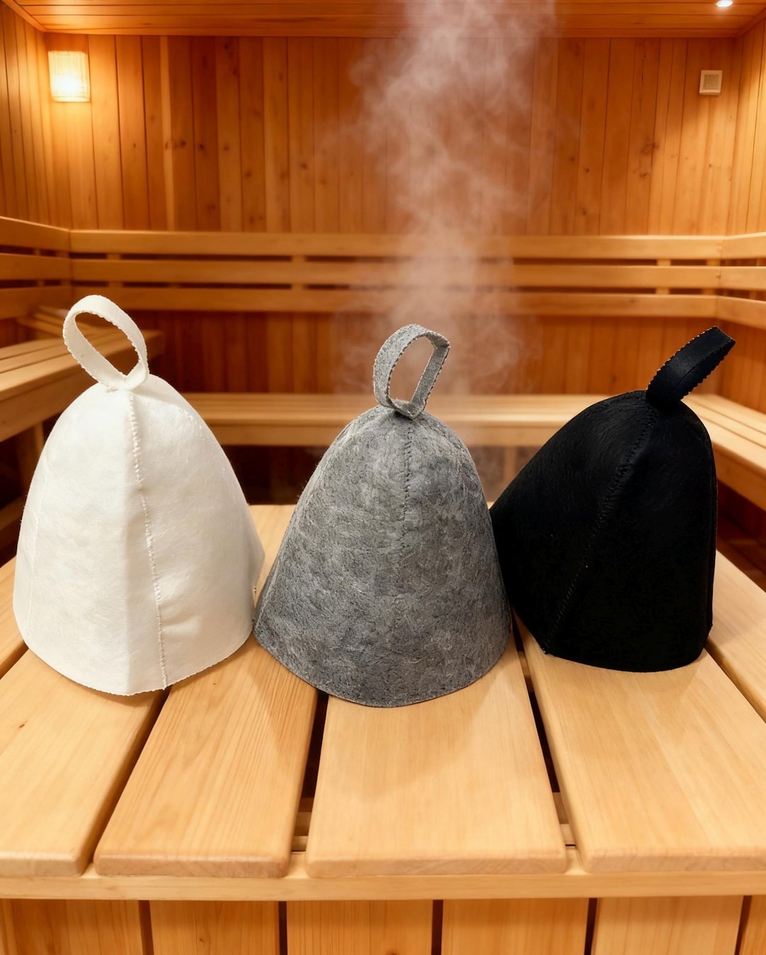 Sauna Hat - Hand Crafted From 100% Wool-felt,plain Banya With Three ...