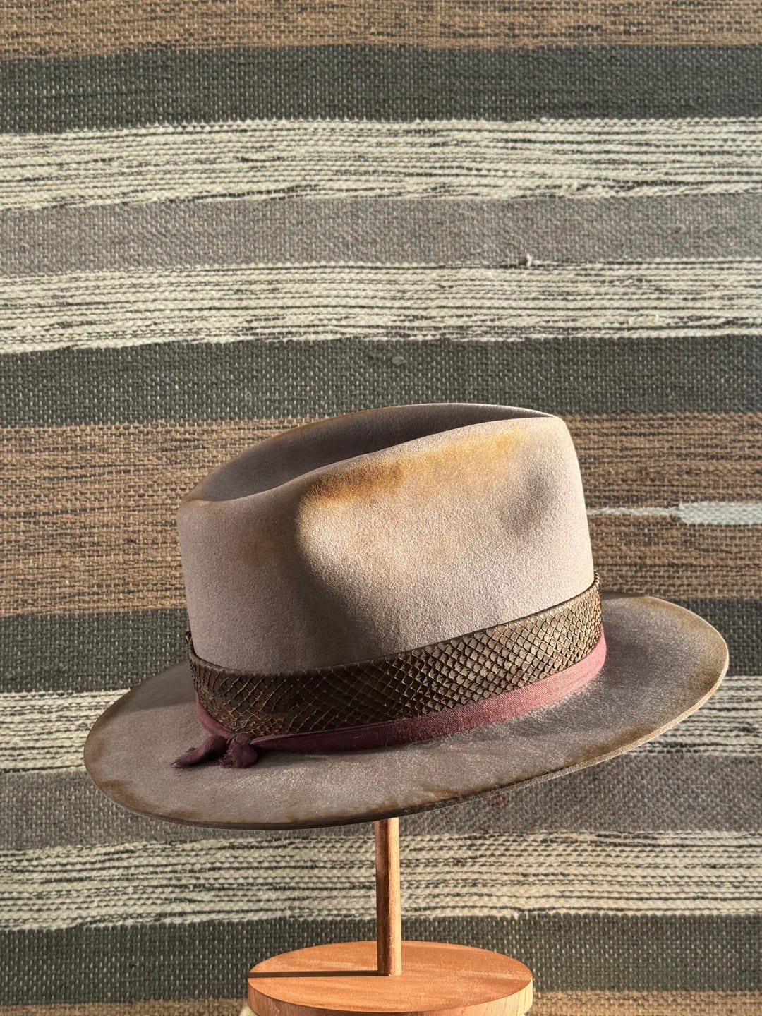 Fedora Hat Made of Fine Rabbit Felt With Snakeskin Accent Band ...