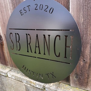 Custom Round Metal Farm Ranch Entrance Sign Personalized - Etsy