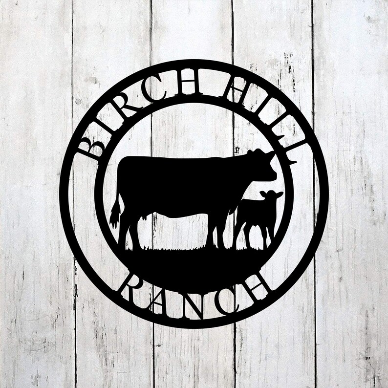 Cattle Metal Sign Custom Metal Cow and Calf Sign Personalized - Etsy