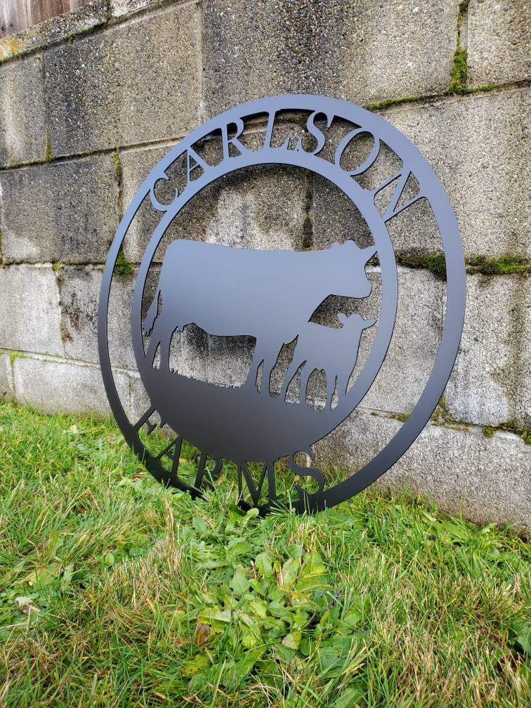 Cattle Metal Sign Custom Metal Cow and Calf Sign Personalized - Etsy