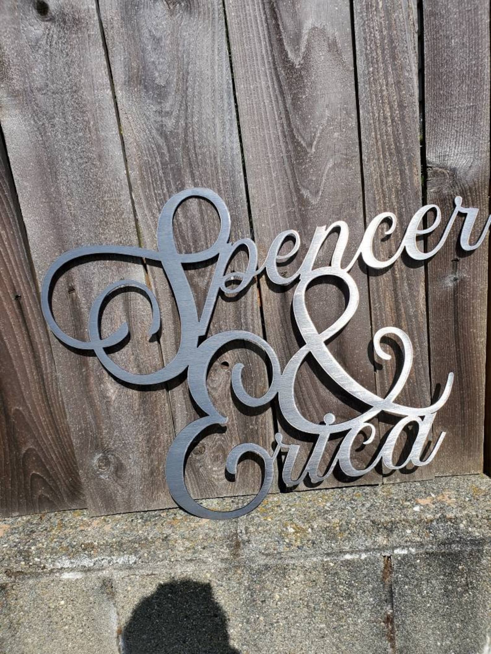 Custom Metal Name Cursive Sign Wedding - Etsy