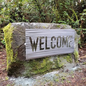 Custom Metal Welcome Sign Personalize Rock Sign - Etsy