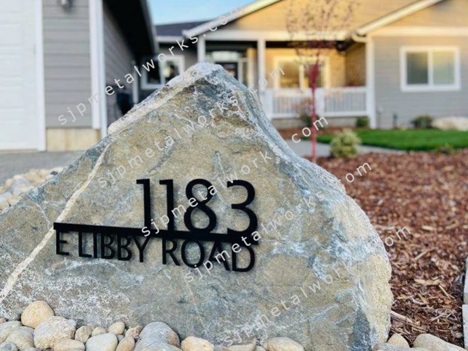 Custom Metal Address Sign for Rock Personalized Custom Address Modern ...