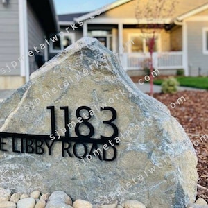 Custom Metal Address Sign for Rock Personalized Custom Address Modern ...