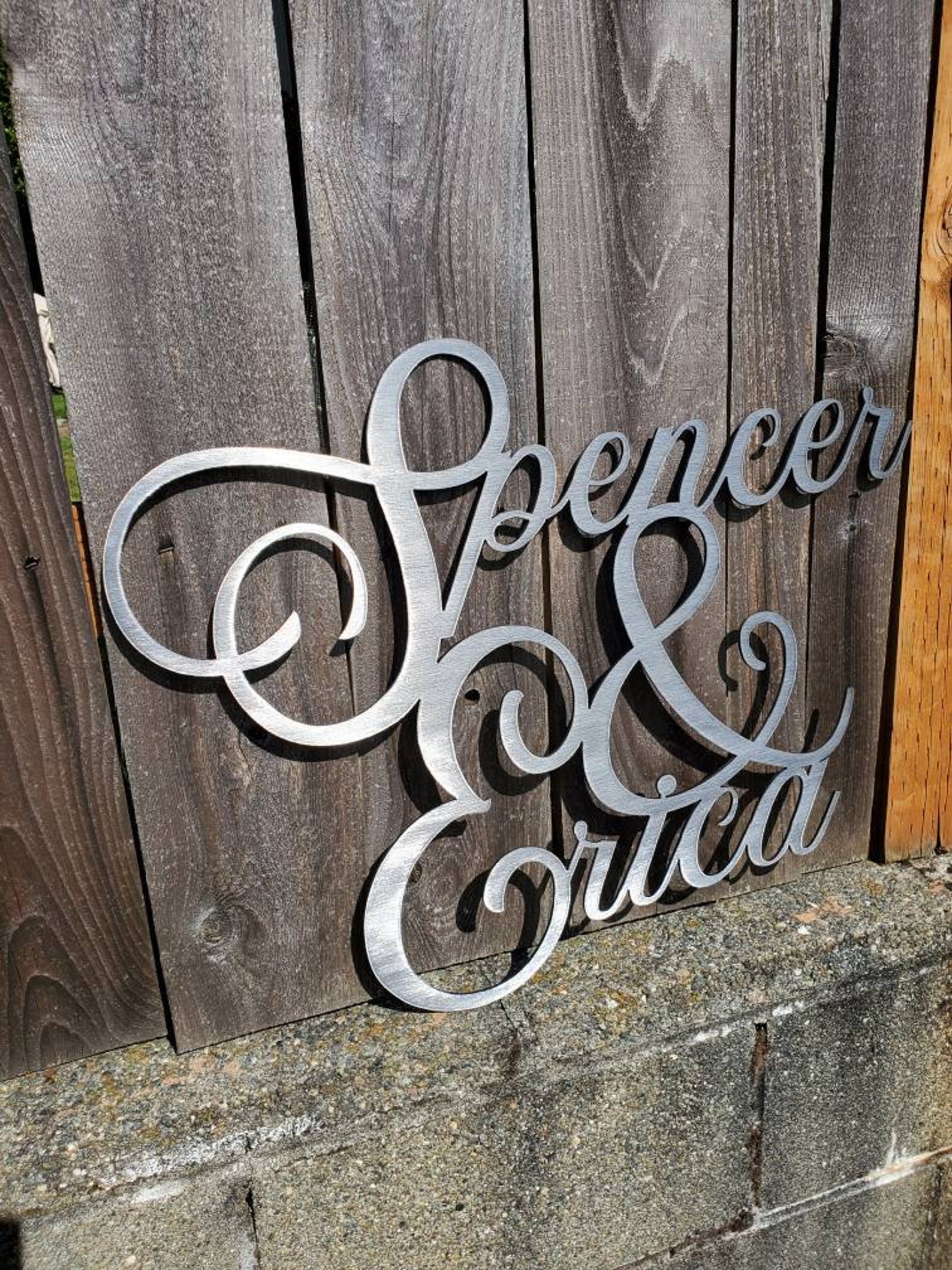 Custom Metal Name Cursive Sign Wedding | Etsy