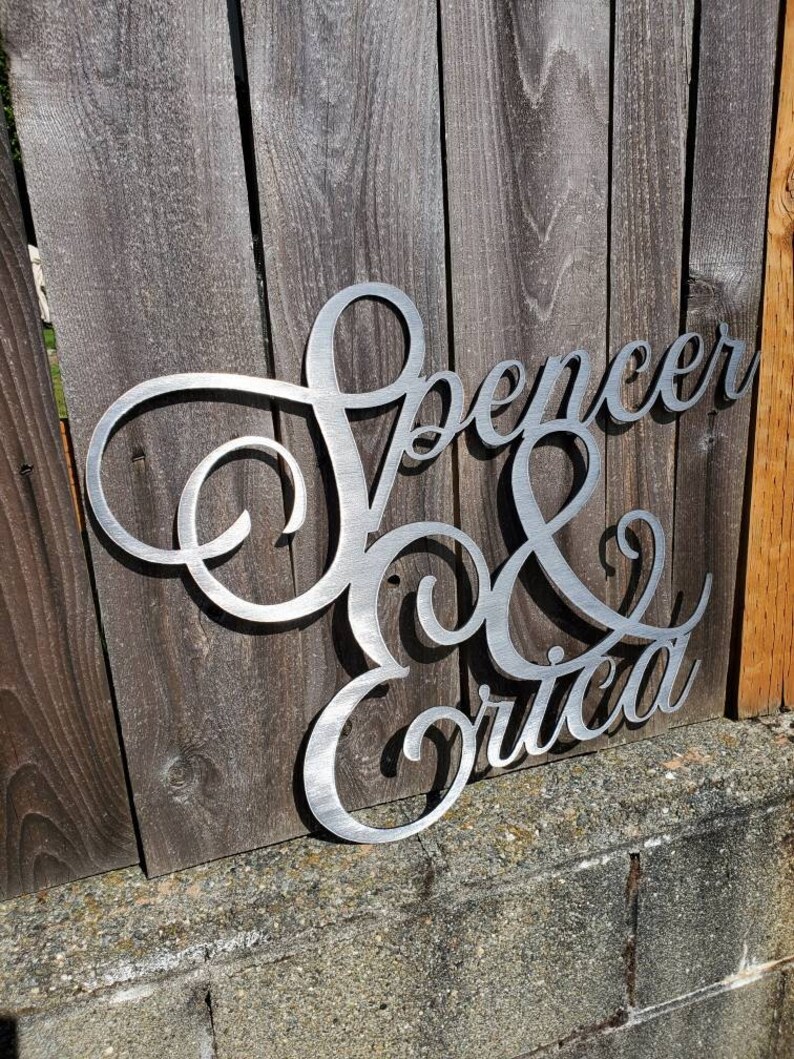 Custom Metal Name Cursive Sign Wedding - Etsy