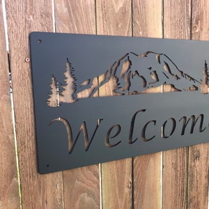 Custom Metal Mountain Welcome Sign - Etsy