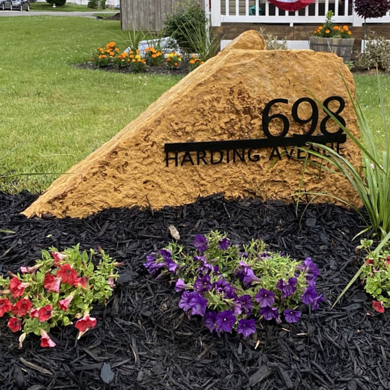 Custom Metal Address Sign for Rock Personalized Custom - Etsy