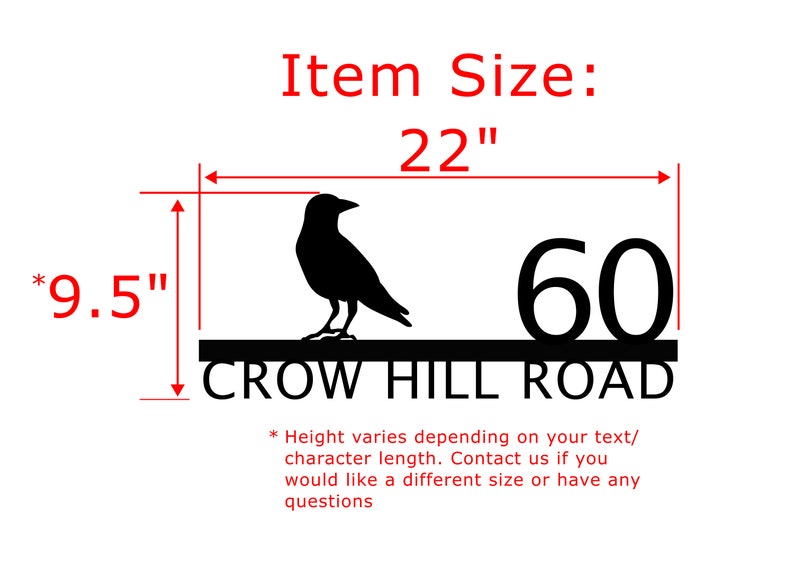 Custom Metal Bird Crow Home House Address Sign for Your Rock - Etsy