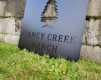 Custom Round Metal Farm Ranch Entrance Sign Personalized | Etsy