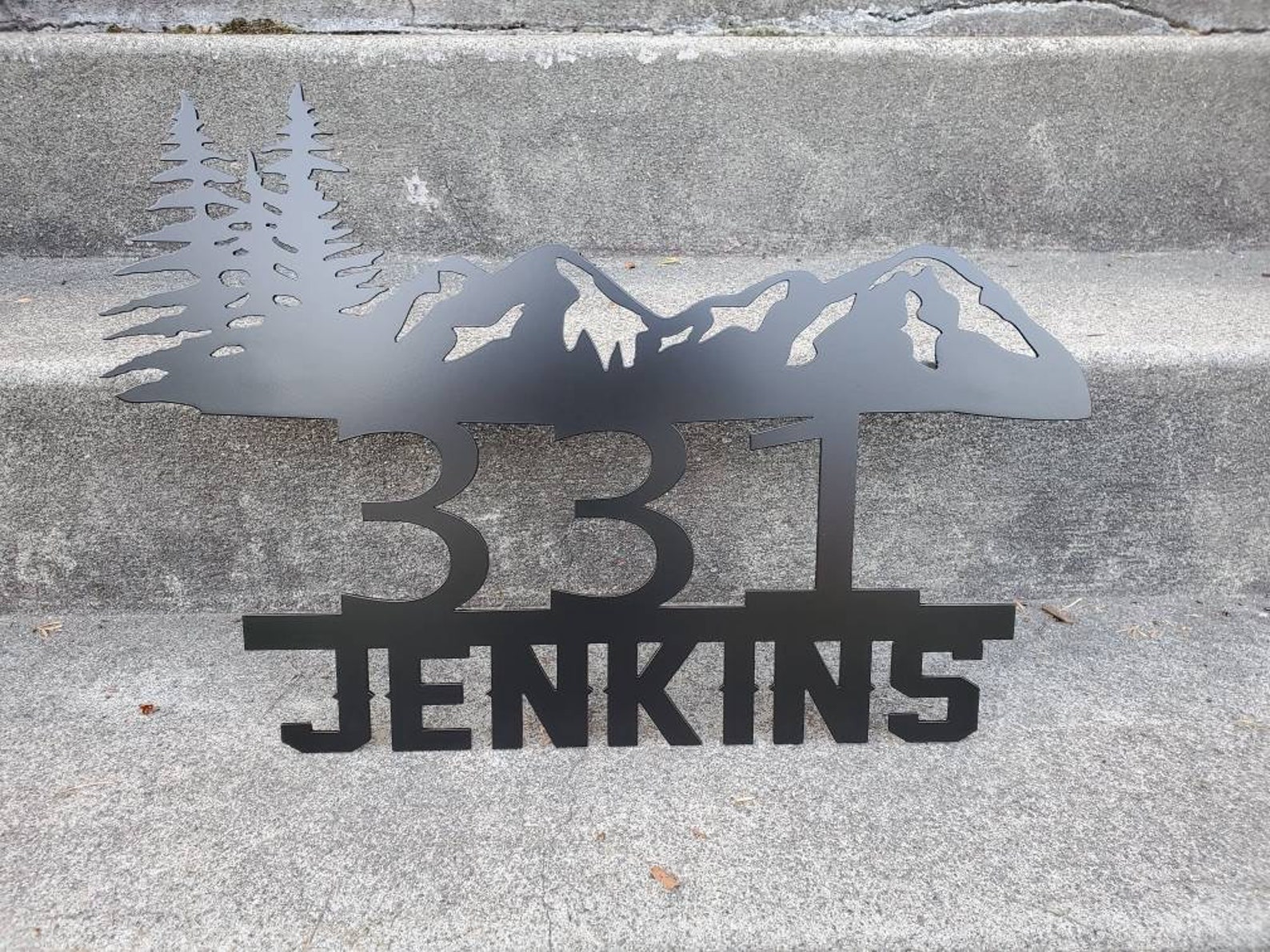 Custom Metal Mountain Address Sign Personalized With Name or Street - Etsy