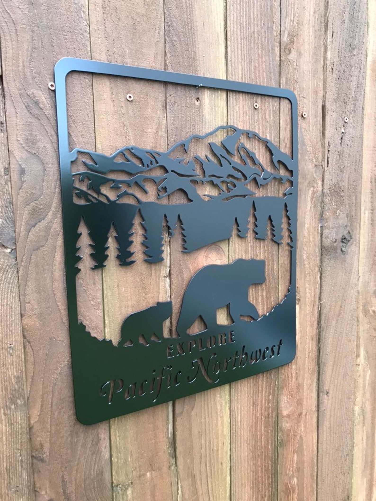 Custom Metal Moutain Sign Art - Etsy