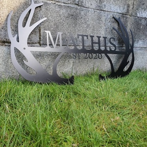 Custom Metal Antler Sign Personalized - Etsy