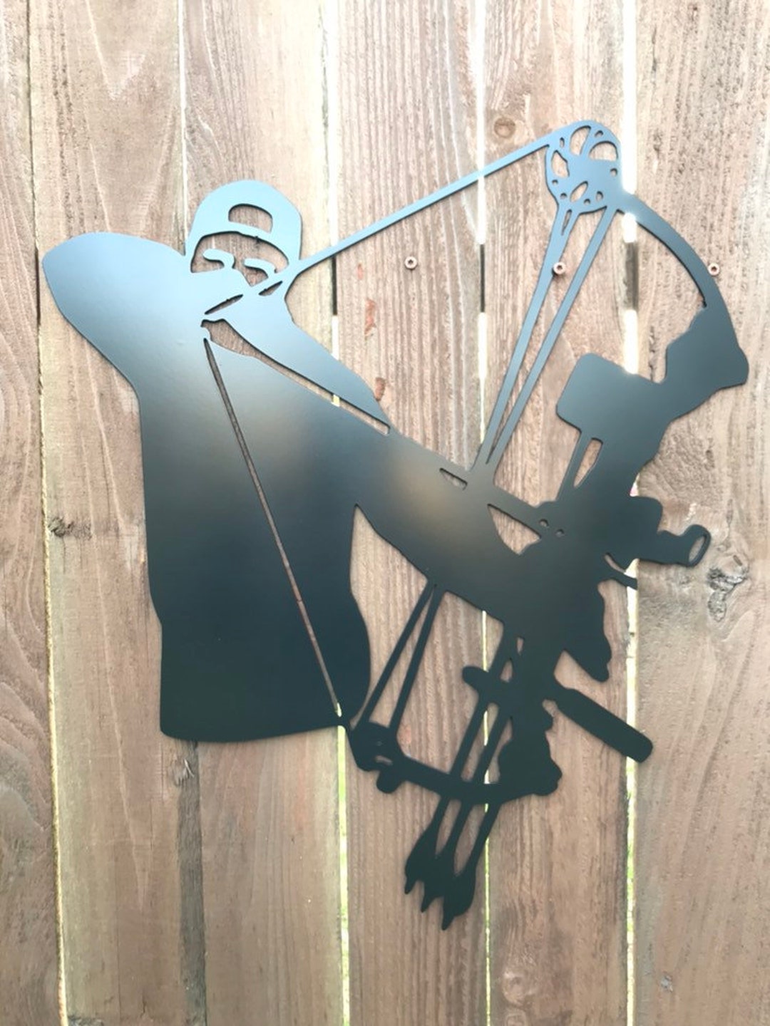 Custom Metal Hunter Sign With Bow Drawn - Etsy