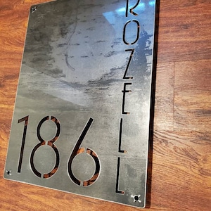 Custom Metal Modern Industrial Personalized Address Sign/house Numbers ...
