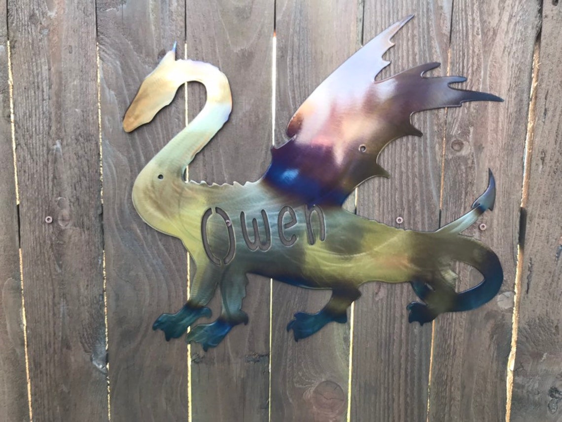 Custom Metal Personalized Dragon Sign Wall Art | Etsy