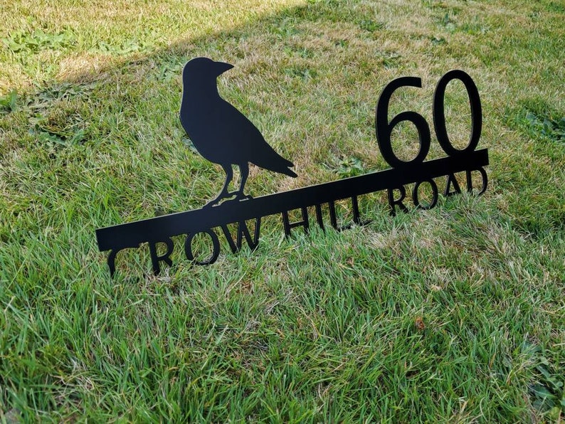 Custom Metal Bird Crow Home House Address Sign for Your Rock - Etsy
