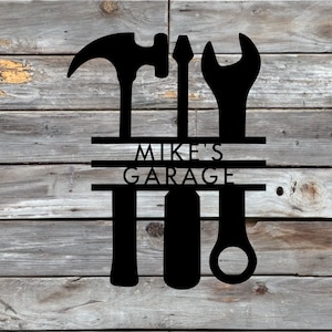 Personalized Garage Metal Sign - Men's Gift - Metal Wall Art - Gift for ...